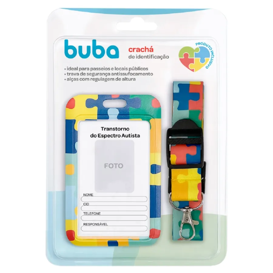 Crachá de identificação deficiências espectro autista buba - Crachá de ...